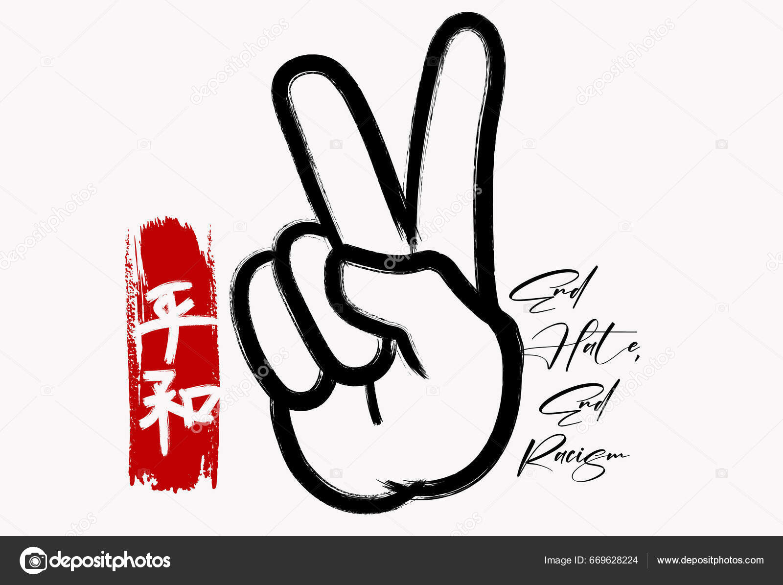 Peace Sign Hand Gesture Victory Peace Sign Line Art Vector Stock Vector ...