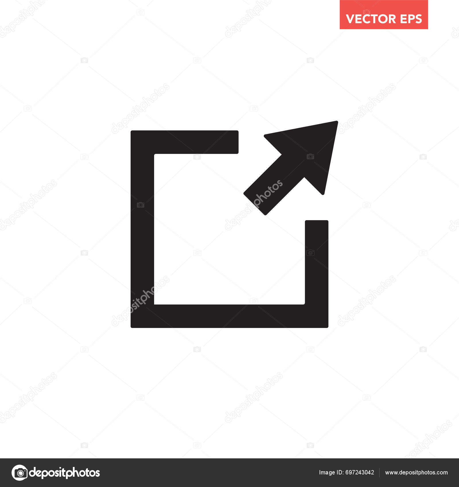 Black Soil Line Share Link Social Media Cube Box Icon Stock Vector by ...