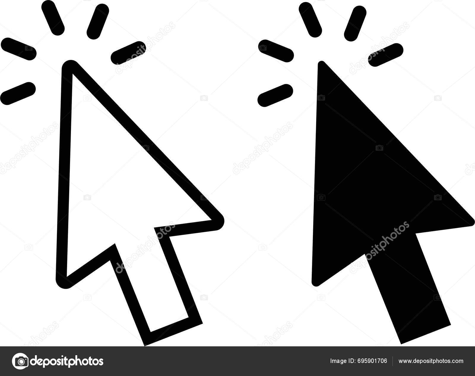 Computer Mouse Click Cursor Black Line Flat Arrow Hand Icons Stock Vector by ©asianawaz421@gmail ...