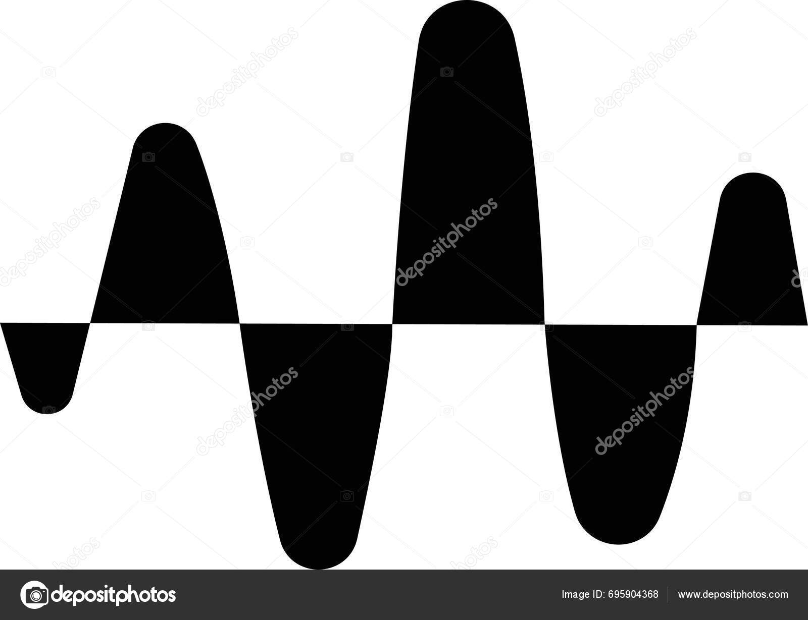 Radio Wave Line Icon Monochrome Simple Sound Wave Isolated Transparent ...