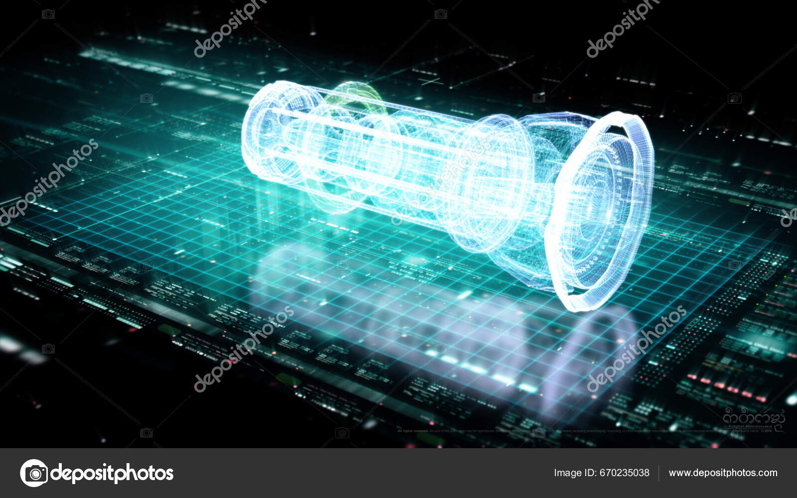Futuristic Tech User Interface Head Display Elements Digital Data ...