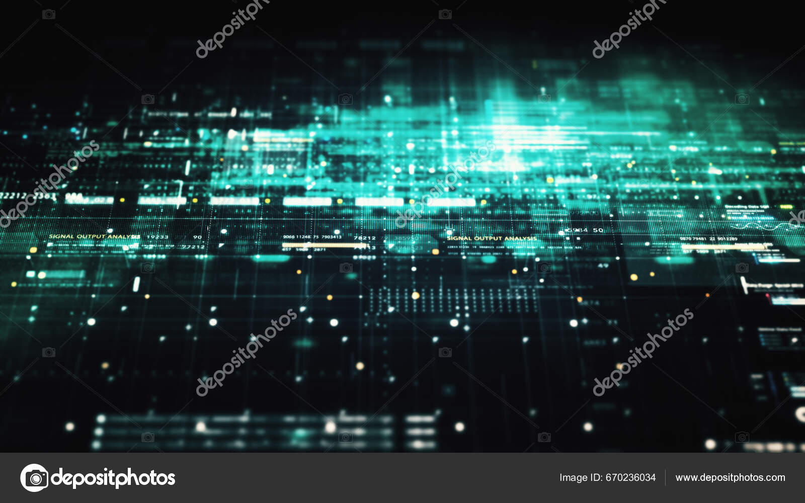 Futuristic Digital Matrix Particles Grid Virtual Reality Abstract Cyber ...