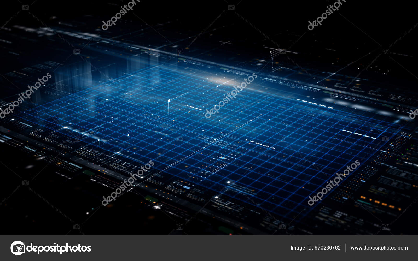 Futuristic Tech User Interface Head Display Elements Digital Data ...