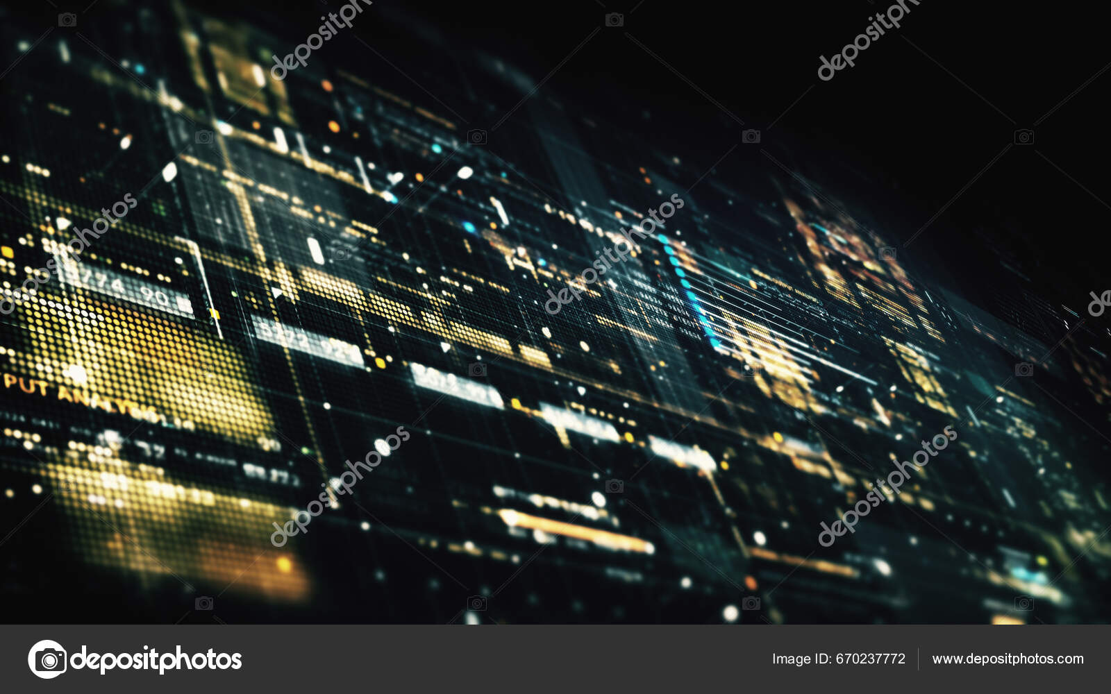 Futuristic Digital Matrix Particles Grid Virtual Reality Abstract Cyber ...