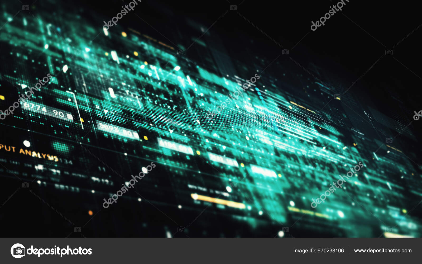 Futuristic Digital Matrix Particles Grid Virtual Reality Abstract Cyber ...
