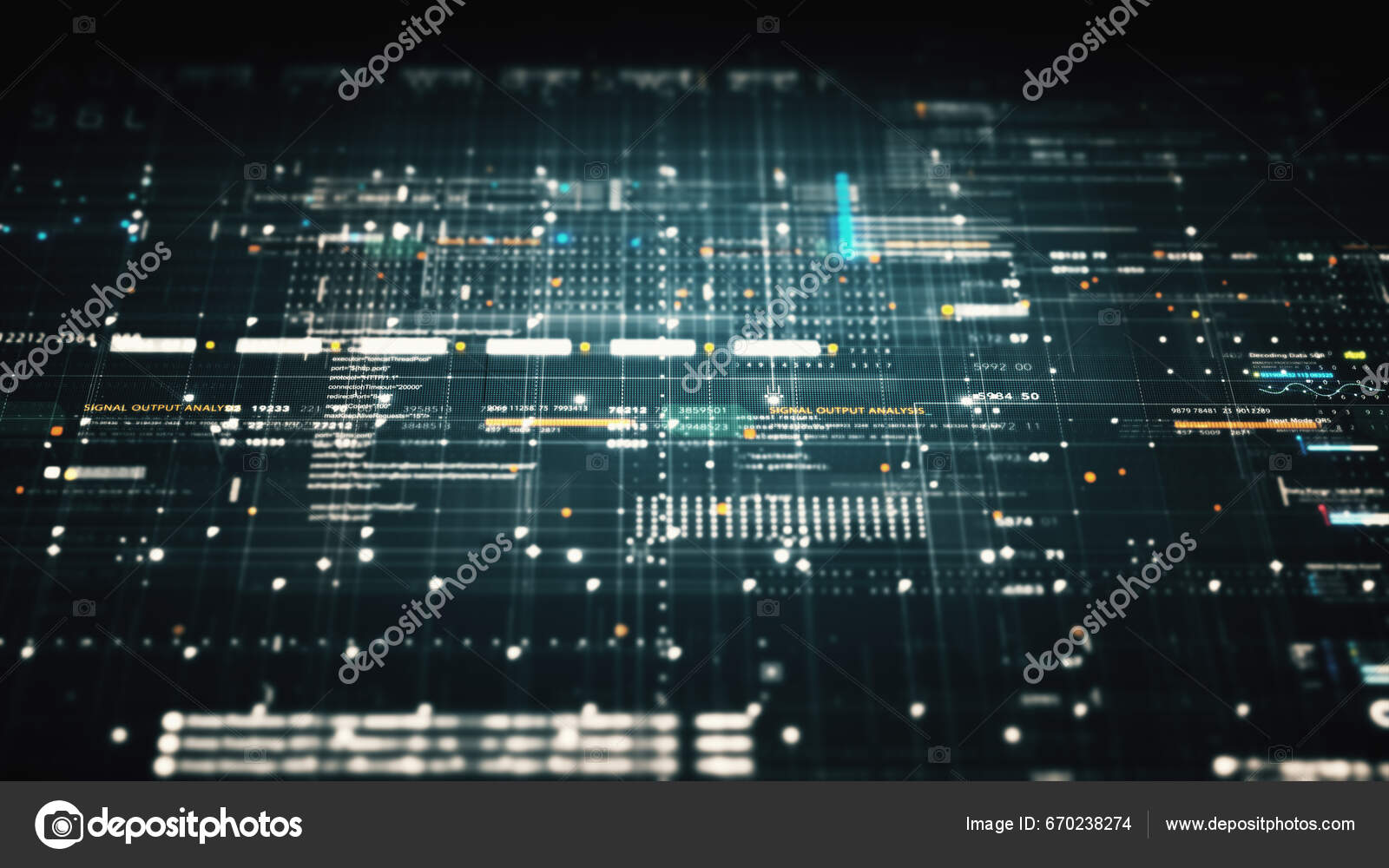 Futuristic Digital Matrix Particles Grid Virtual Reality Abstract Cyber ...