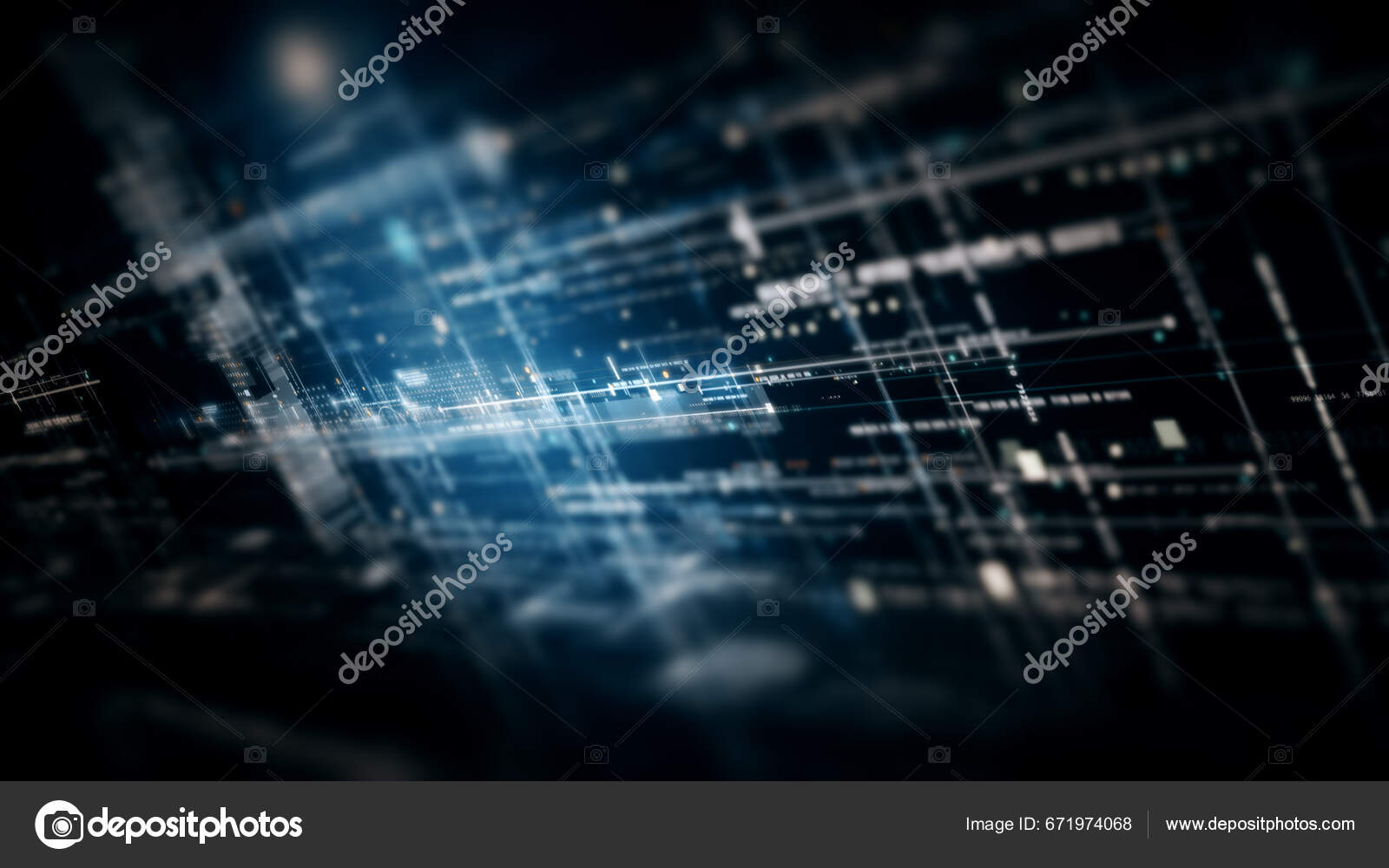 Rendering Digital Matrix Particles Grid Virtual Reality Abstract Cyber ...