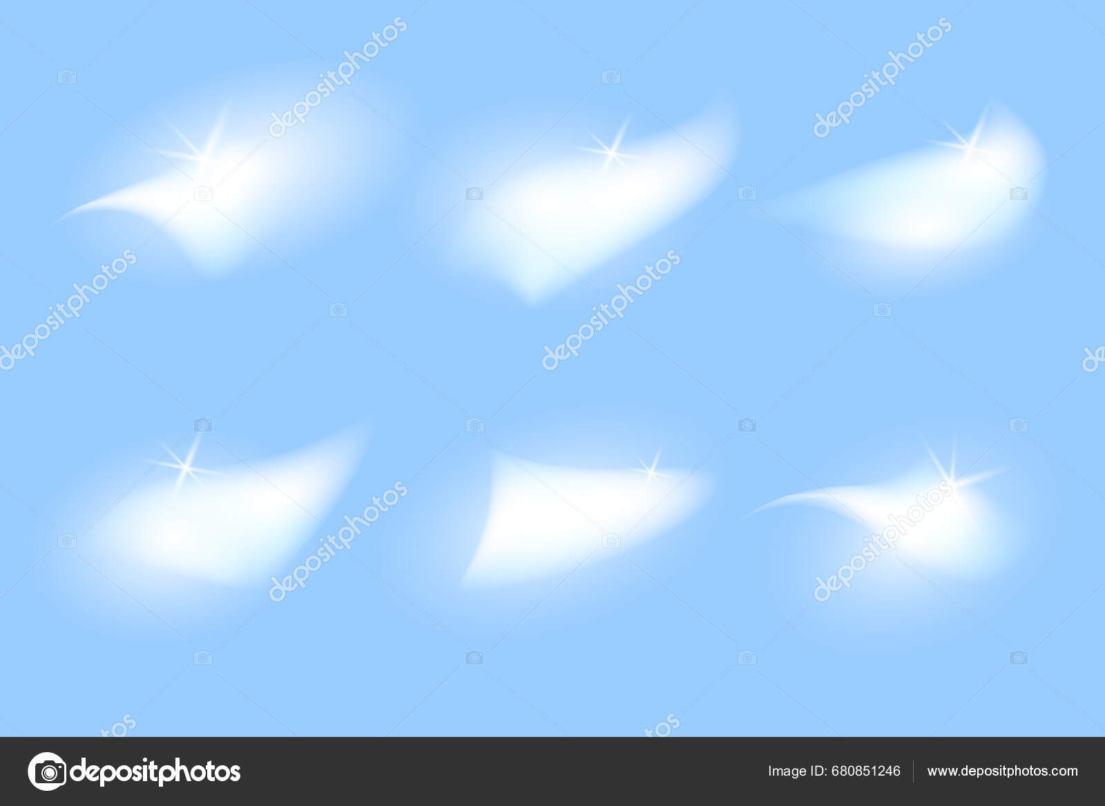 Rainbow Crystal Reflection Effect Shimmer Shine Set Vector ... Rainbow Crystal Reflection Effect Shimmer Shine Set Vector ...