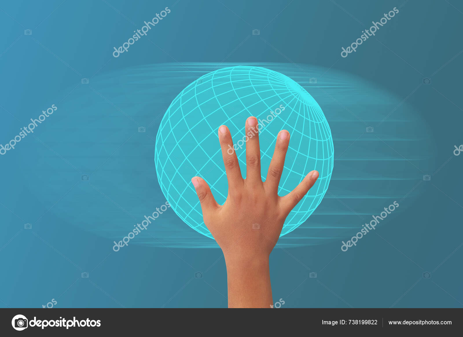 Hand Gen Alpha Touches Digital Technology Interface Illustration ...