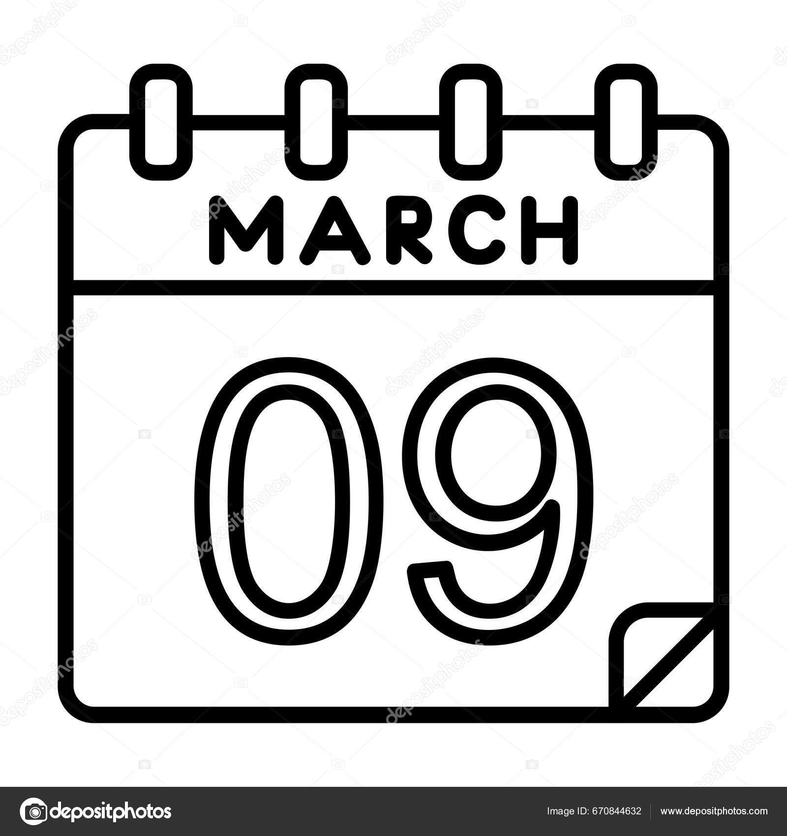 Icono Del Calendario Marzo Esquema Estilo Vector de stock por ©Robert ...