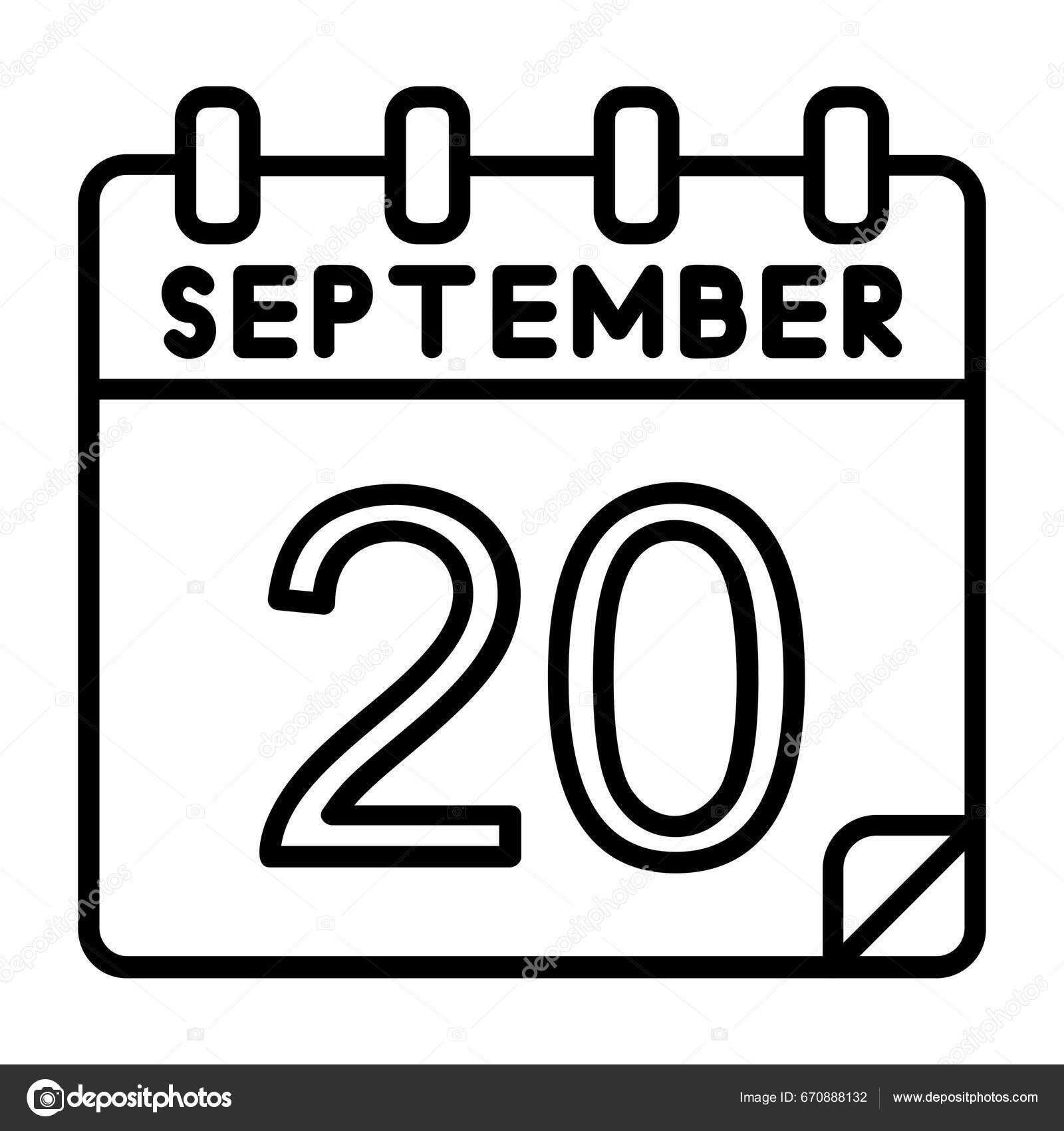 September Icon Detail Outline Style Stock Vector by ©Robert-Angle 670888132