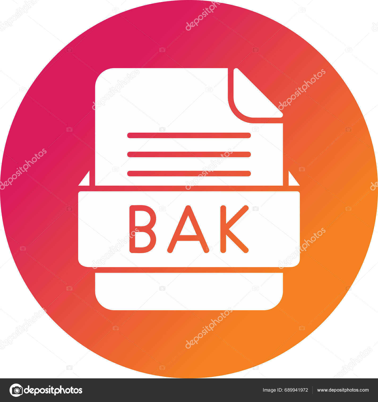 Vector Illustration File Format Bak Icon Stock Vector by ©Robert-Angle ...
