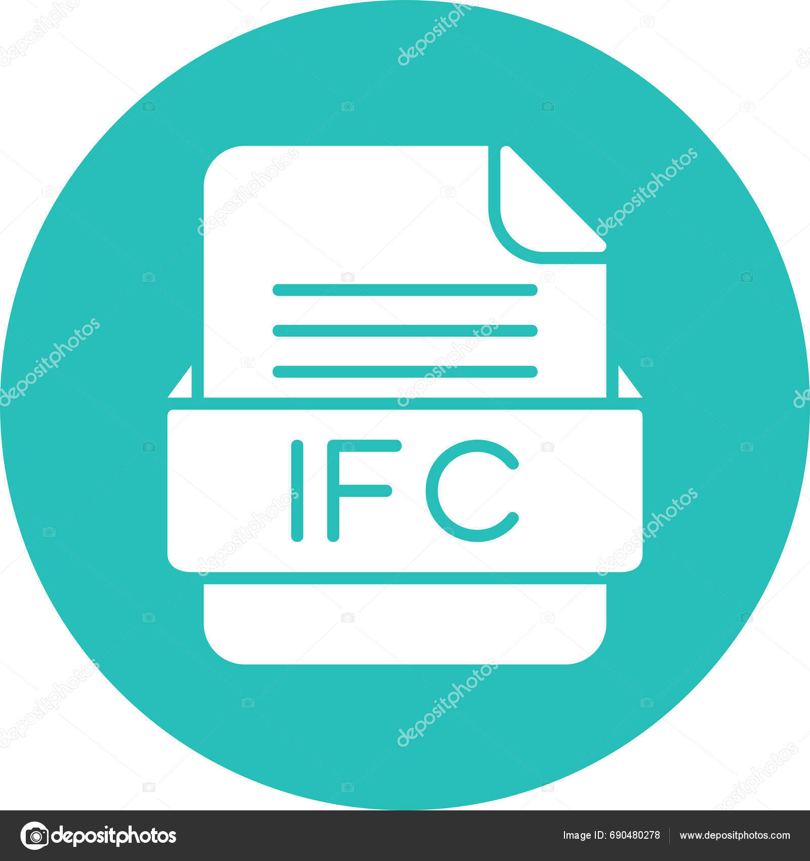 Ifc File Format Vector Icon Stock Vector by ©Robert-Angle 690480278