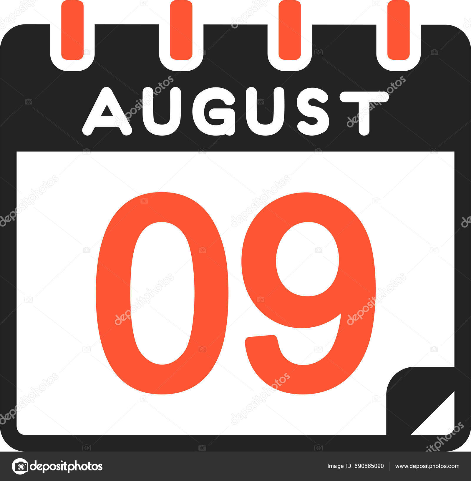 August Calendar Icon Vector Illustration Stock Vector by ©Robert-Angle ...