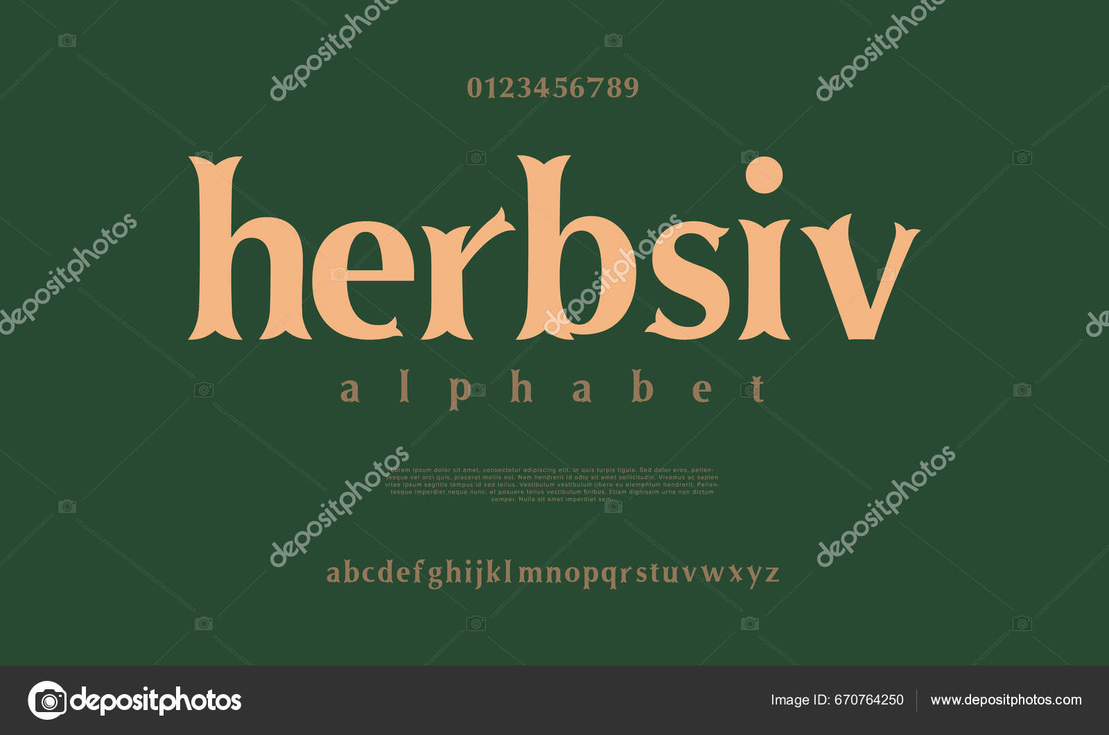 Letras Números Alfabeto Elegantes Lujo Premium Elegante Tipografía Boda ...