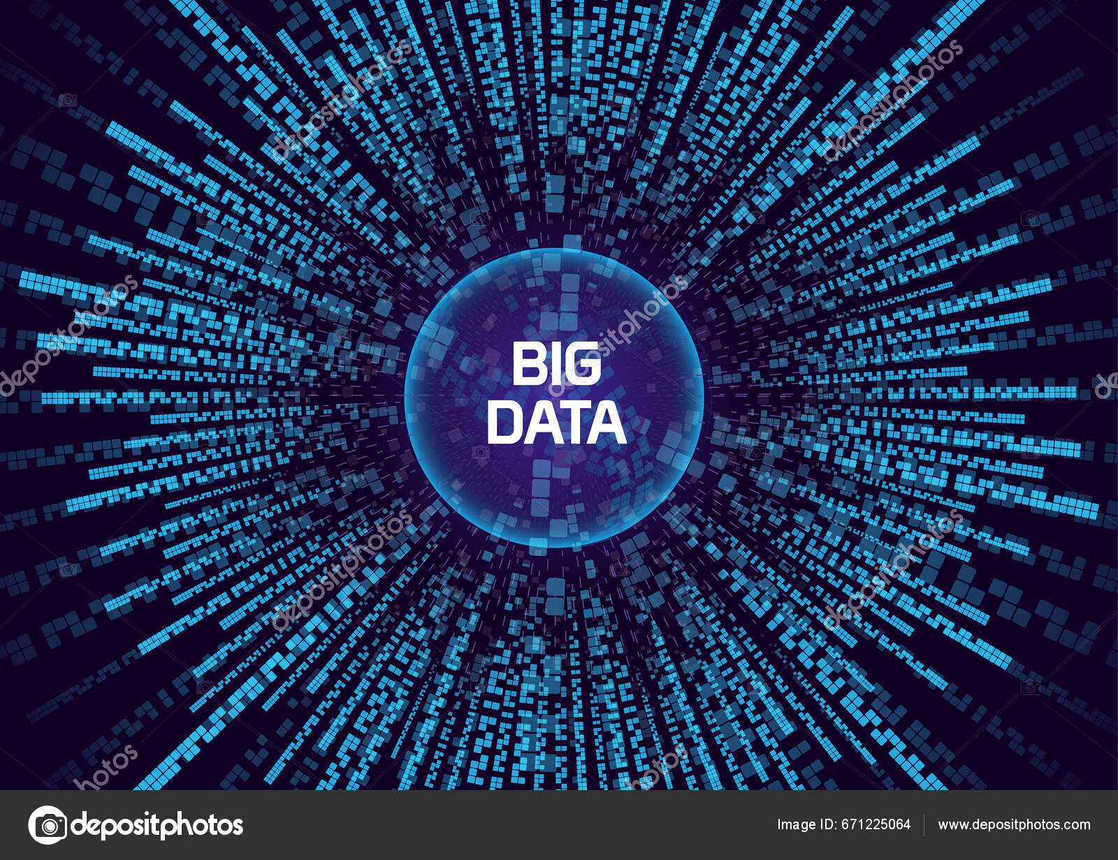 Futuristic Big Data Technology Concept Art Visualization Abstract ...