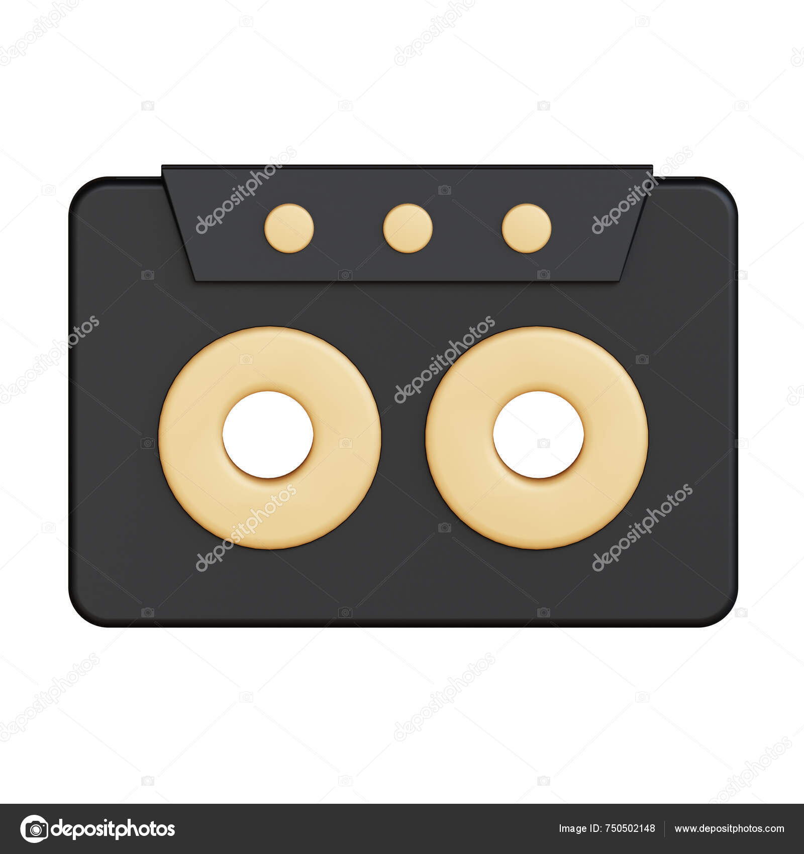Tape Cassette Element Music Icon — Stock Photo © uigodesign #750502148