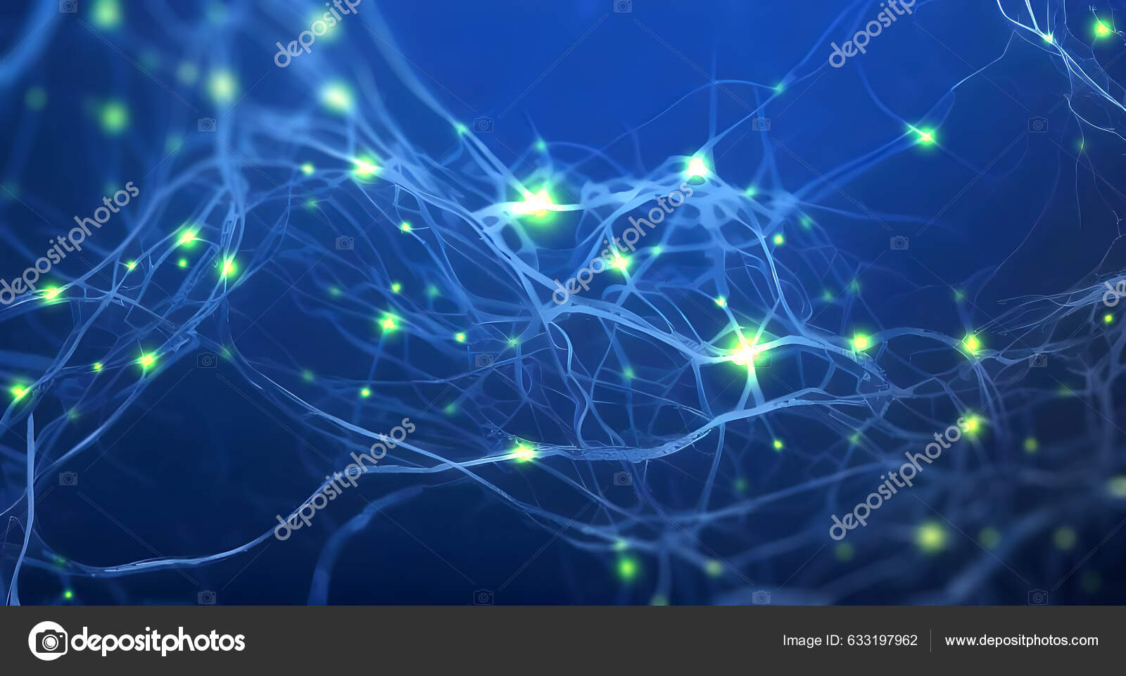 Pulsing Signals Nerve Cells Neuronal Network Illustration — Stock Photo ...
