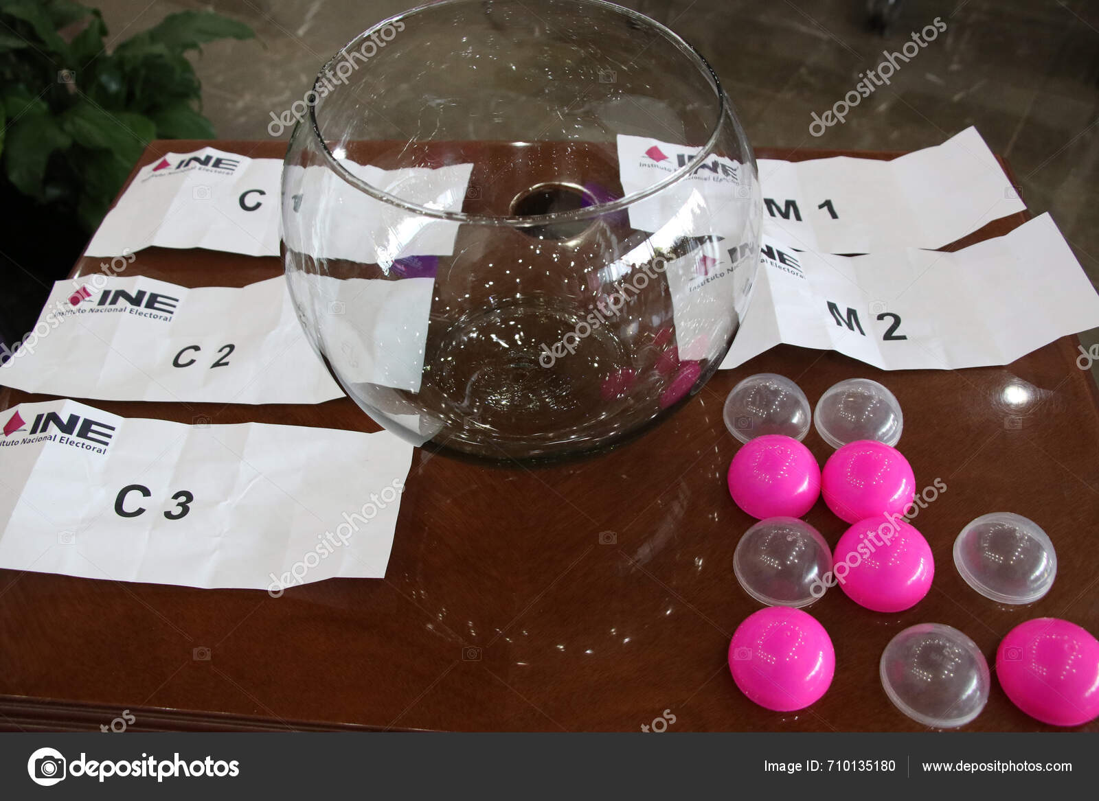 March 2024 Mexico City Mexico Glass Sphere Raffle Balls Seen — Stock ...