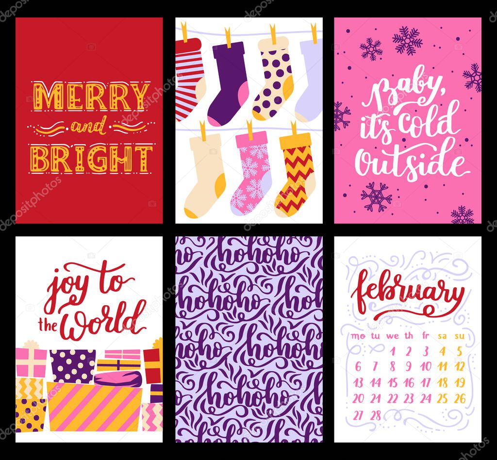 Colección vectorial de plantillas de póster de Navidad. Nuevo año 2023 ...