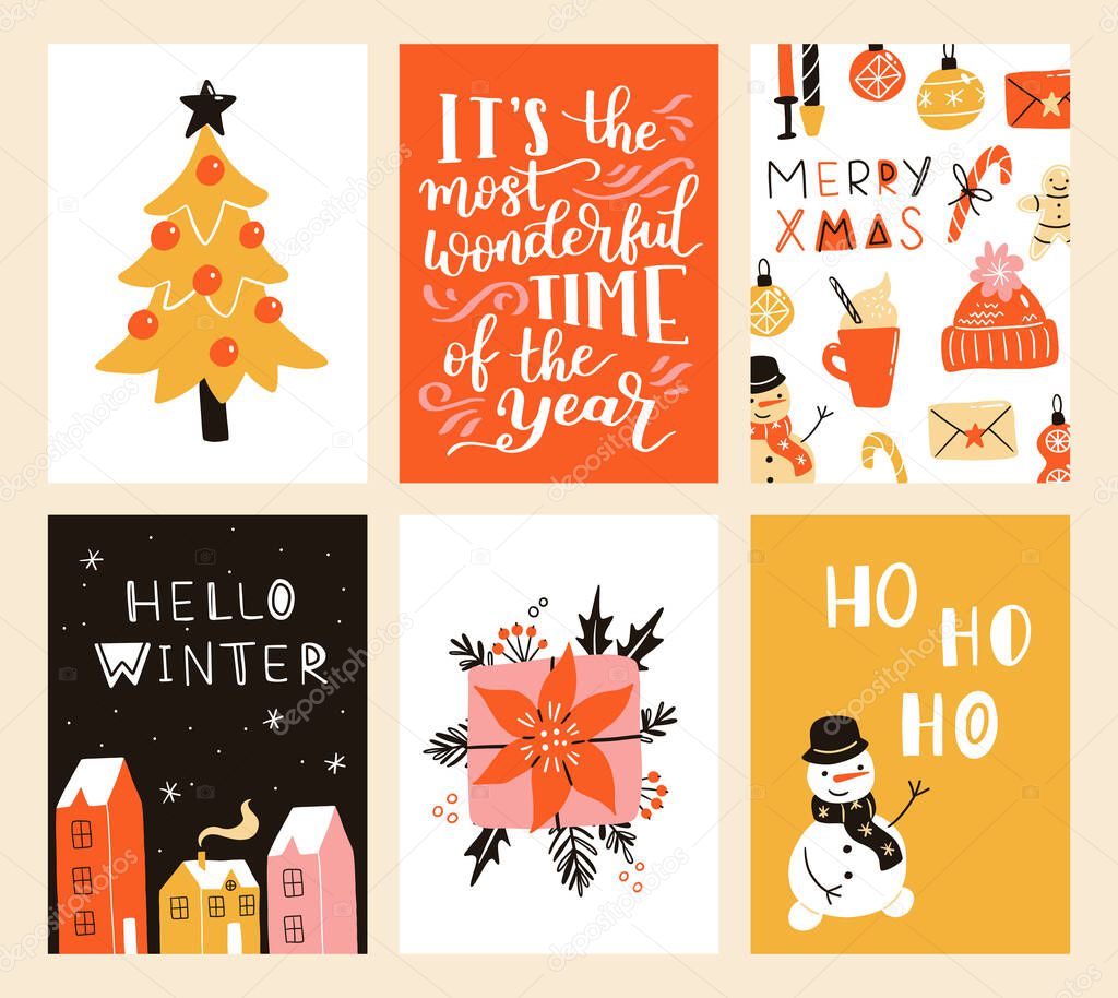 Colección vectorial de plantillas de póster de Navidad. Nuevo año 2023 ...