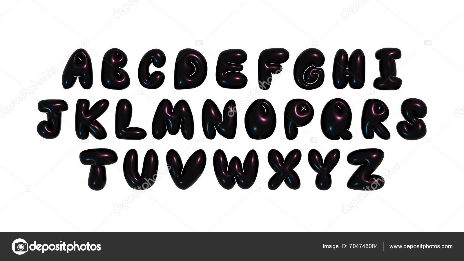 Glossy Black Bubble Font Y2K Style Playful Design Inspired 2000S ...