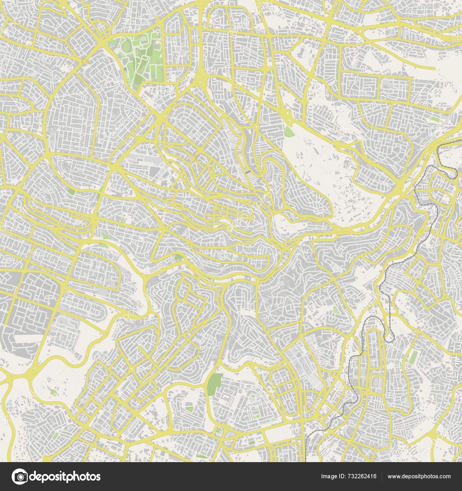 Road Map Amman Jordan Contains Layered Vector Roads Water Parks Stock ...