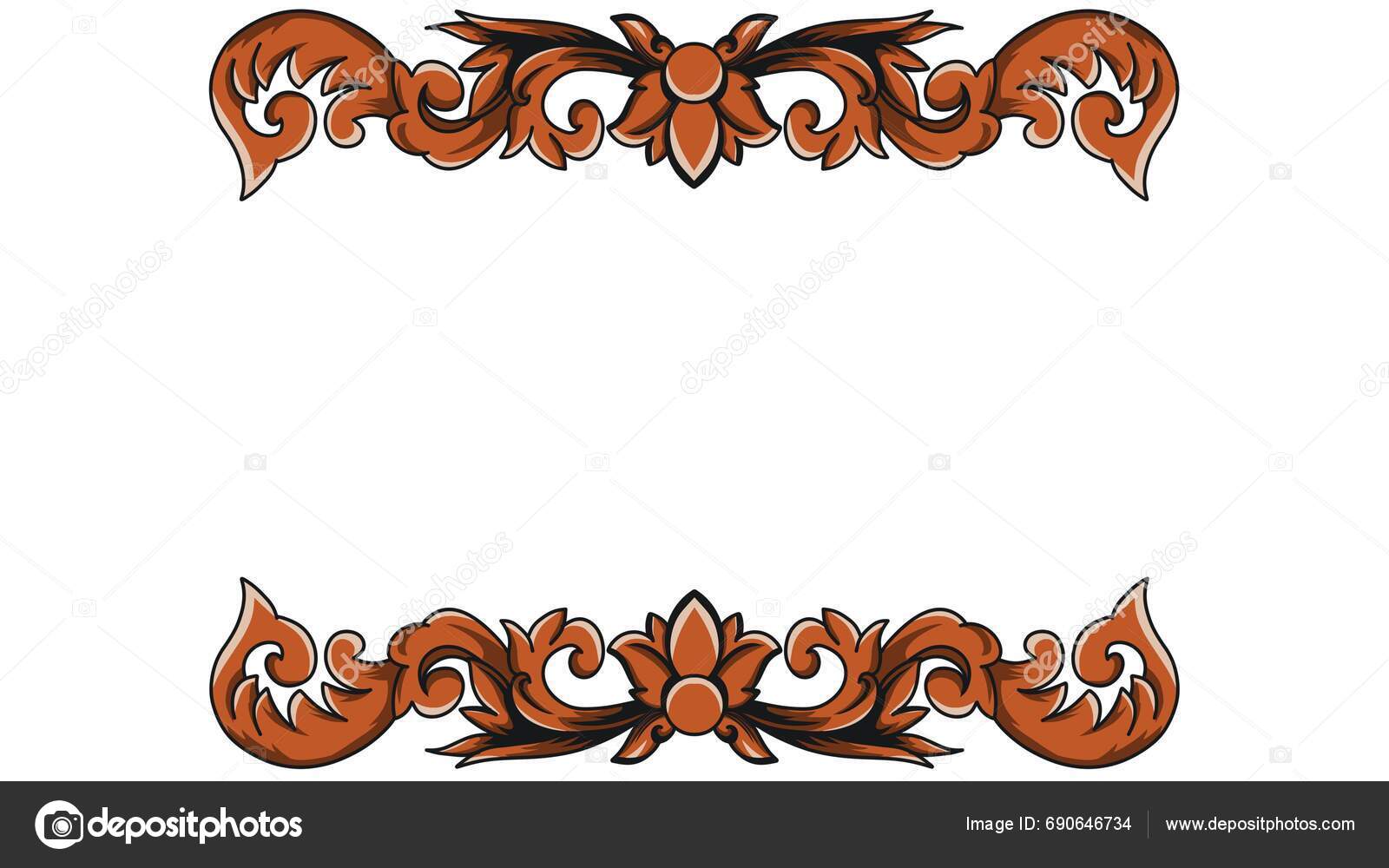 Vintage Baroque Floral Frame Border Victorian Flower Ornament Scroll ...