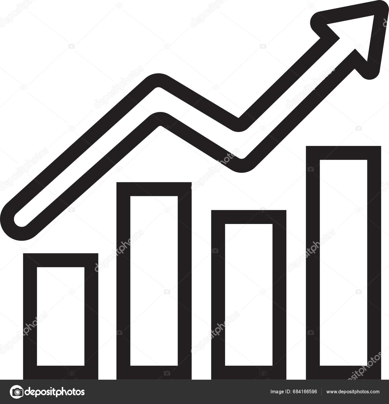 Single Black Arrow Growing Business Icon Graph Icon Trendy Line Stock ...