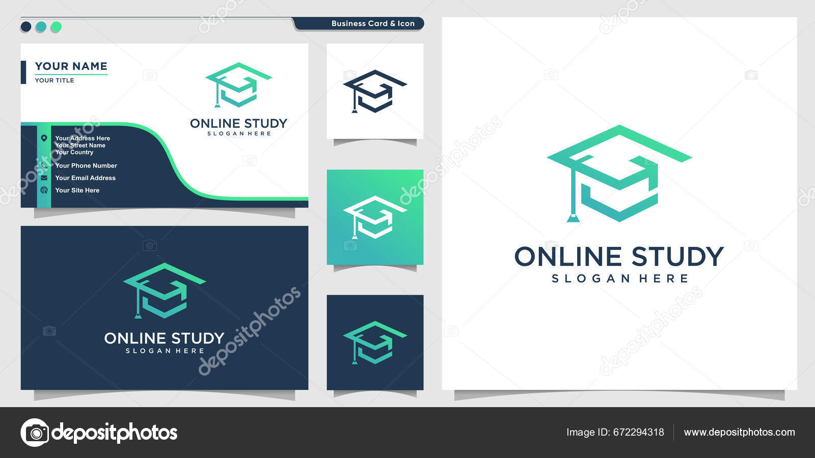 Logotipo Estudio Línea Con Estilo Esquema Moderno Diseño Tarjetas ...