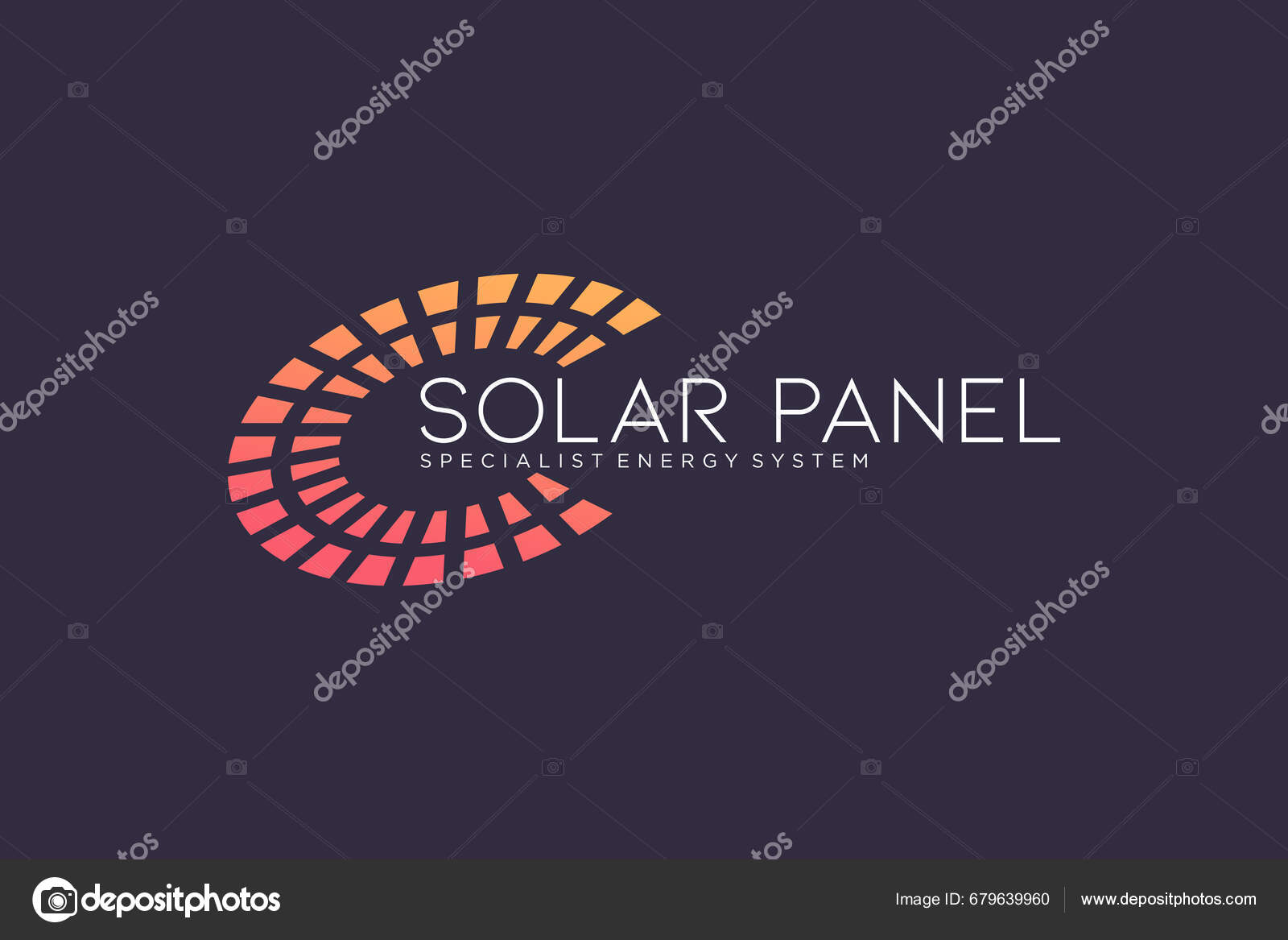 Solar Panel Logo Design Vektor Med Teknologi Element Koncept Stock ...