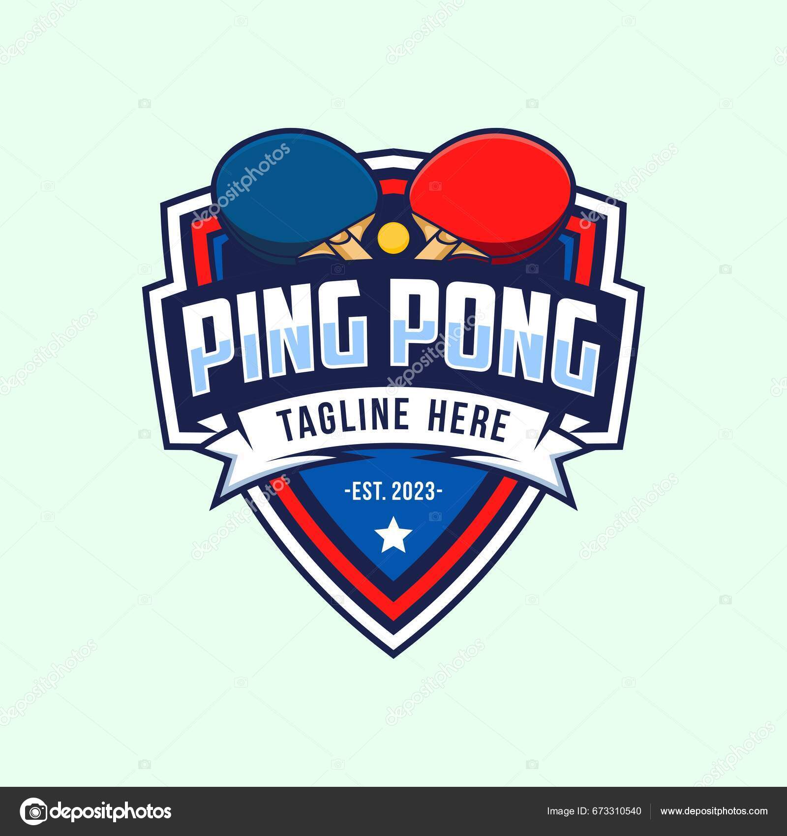 Table Tennis Badge Emblem Logo Vector Sports Label Vector Illustration ...