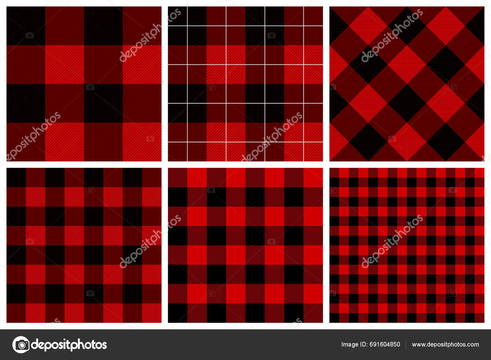 Lumberjack Red Black Buffalo Check Plaid Vector Patterns Rustic ...