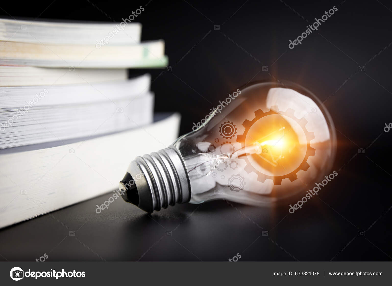 Light Bulb Open Book Education Creativity — Stock Photo ...