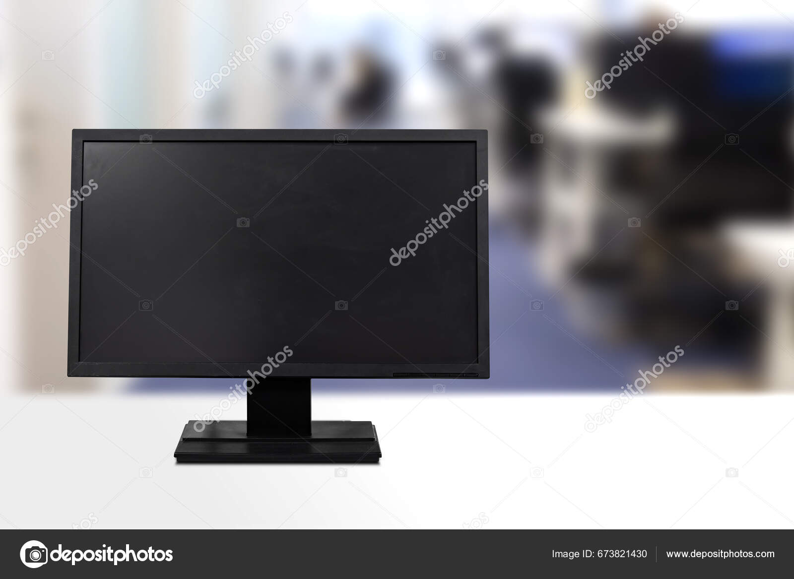 Empty Computer Display Modern Office — Stock Photo © MidnightStudioTH ...