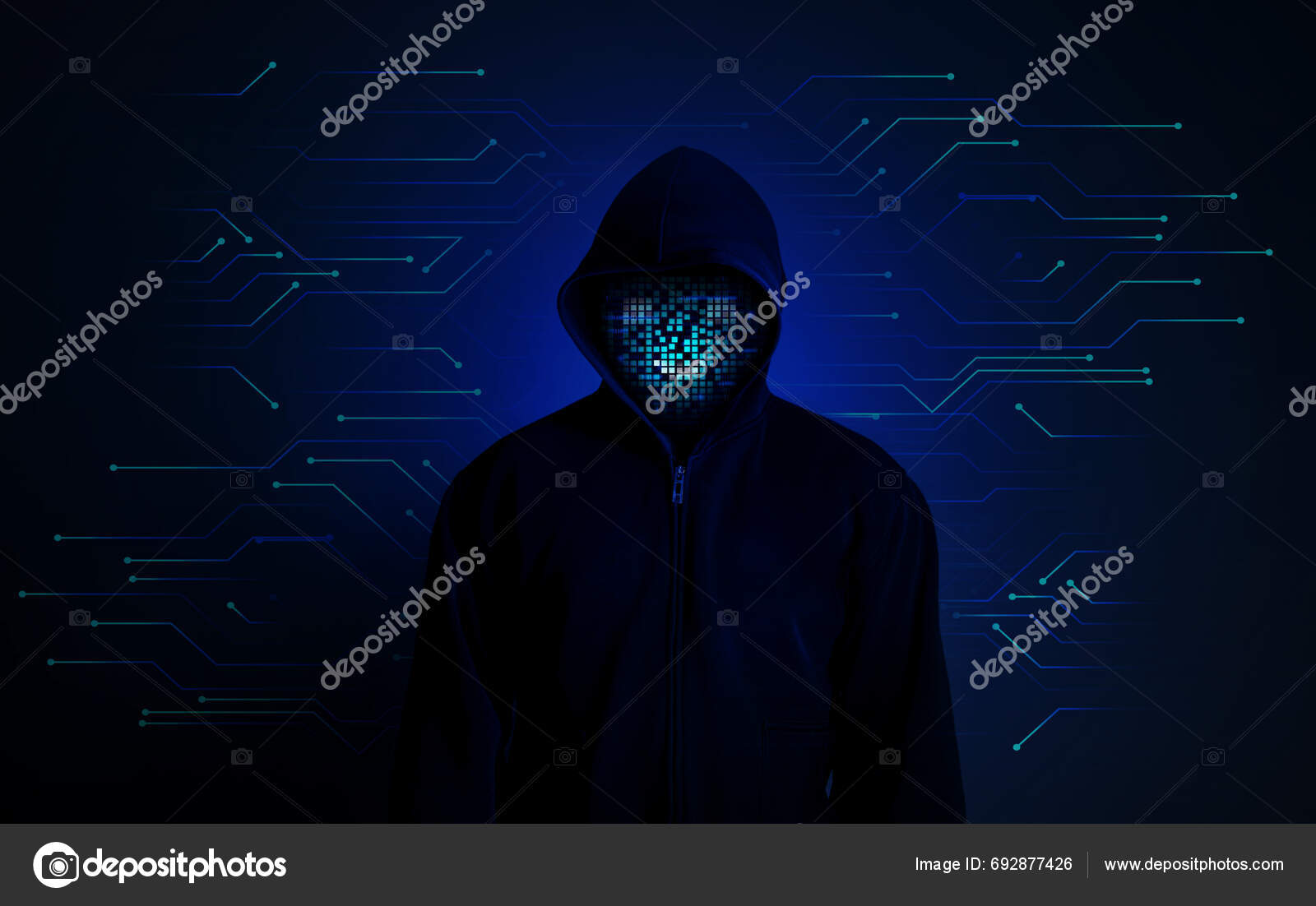 Internet Network Theft Cyber Security Computer Hacker Hoodie Smiley ...