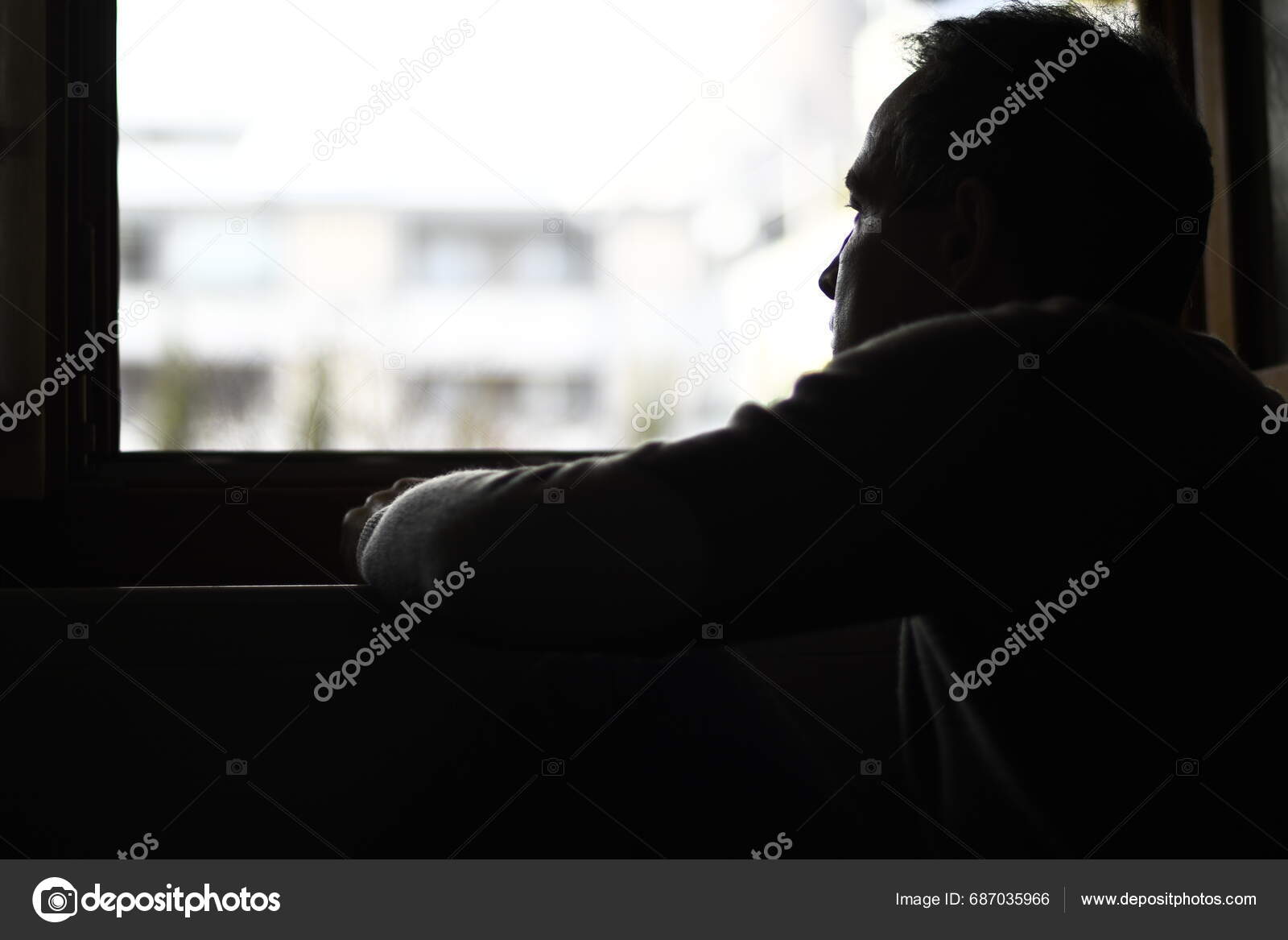 Thoughtful Man Sitting Window — Stock Photo © Luk4m4r4 #687035966