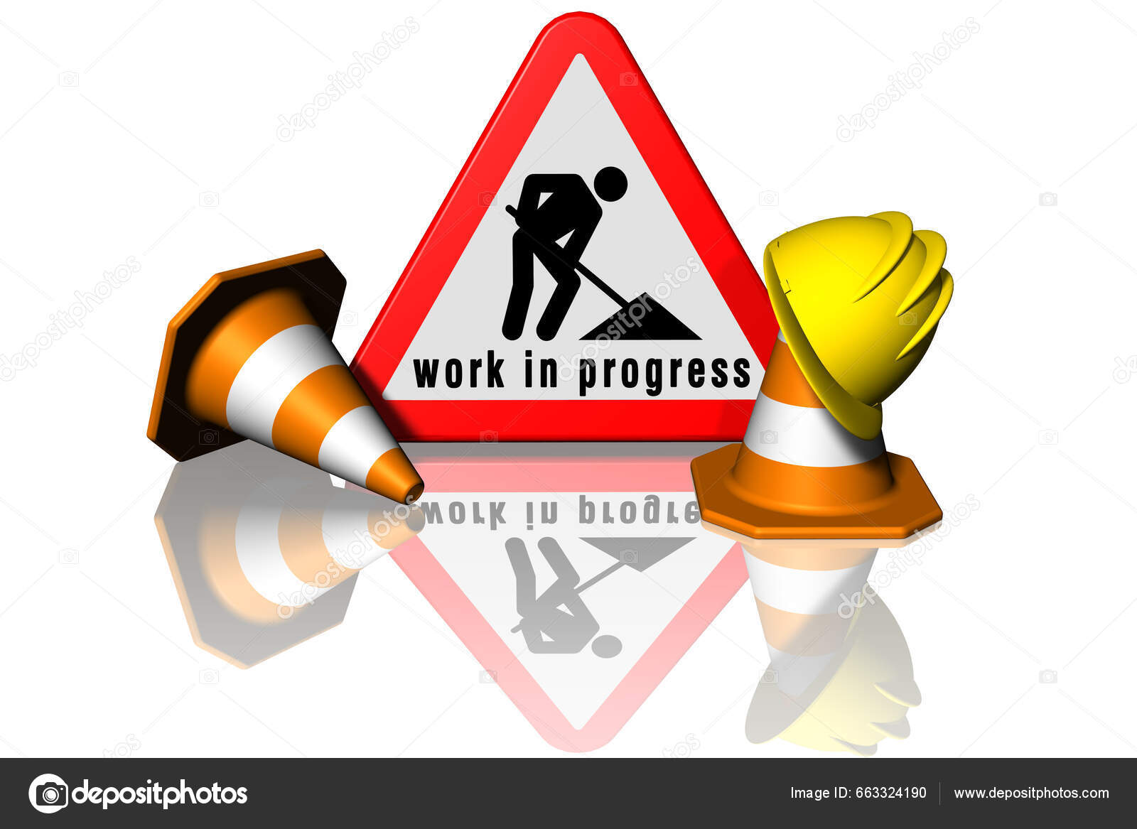 Icon Symbol Work Progress Road Sign Indicating Work Progress ...