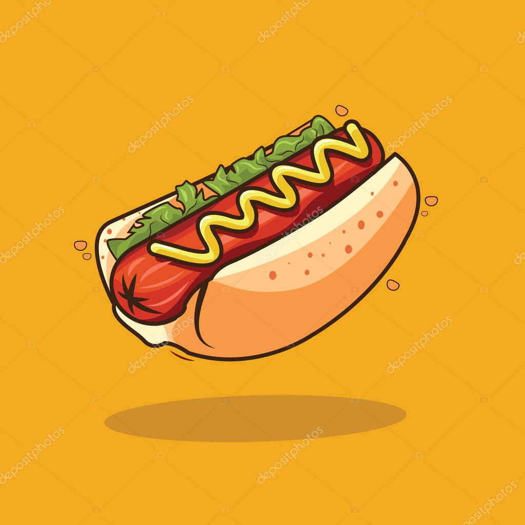 Gráfico Vectorial Ilustración Del Cartel Del Perro Caliente Vector de ...