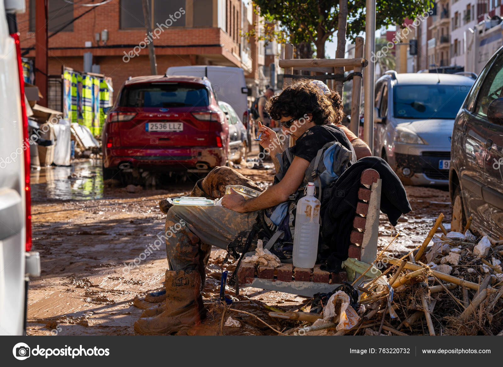 Photo Shows Aftermath Recent Flood Alfafar Valencia Spain Captured ...