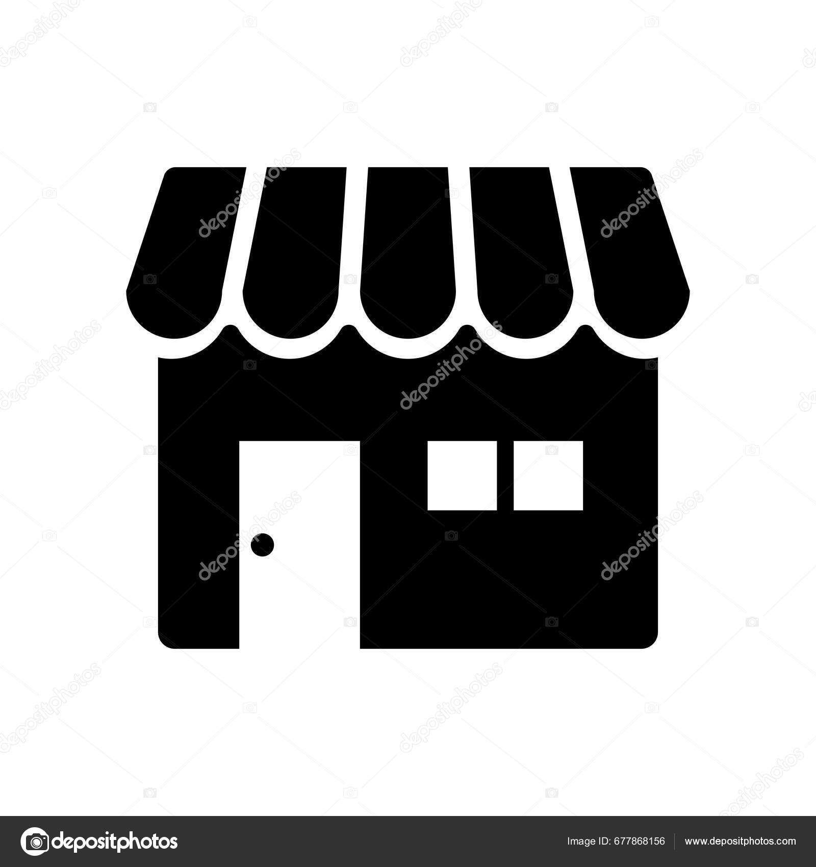 Iconos Simples Tienda Blanco Negro Vector de stock #677868156 de ©keynine