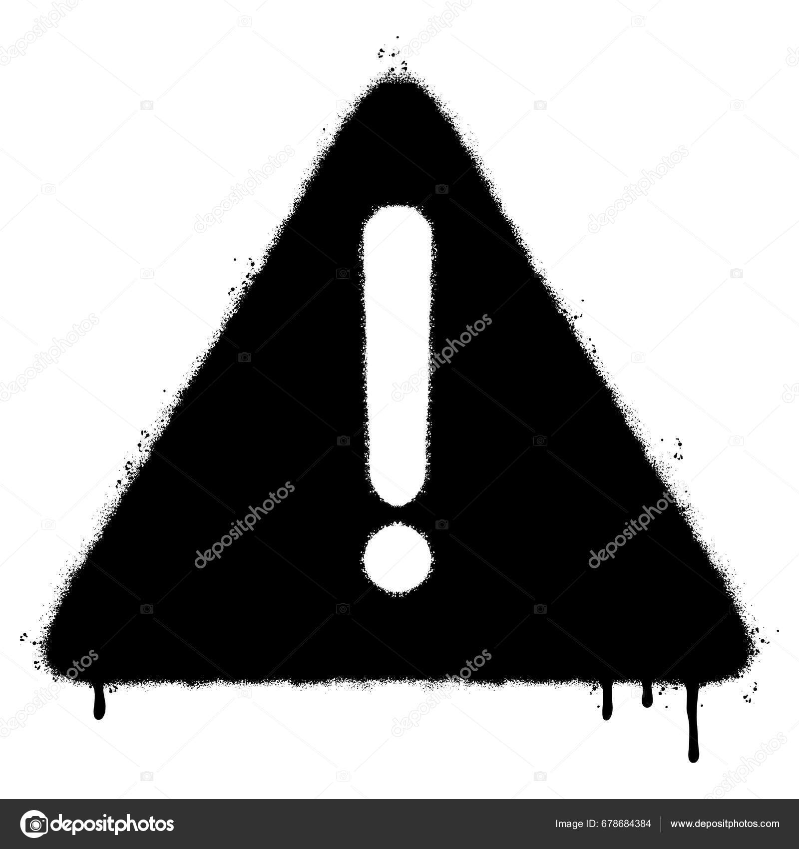 Spray Painted Graffiti Warning Icon Sprayed Isolated White Background ...