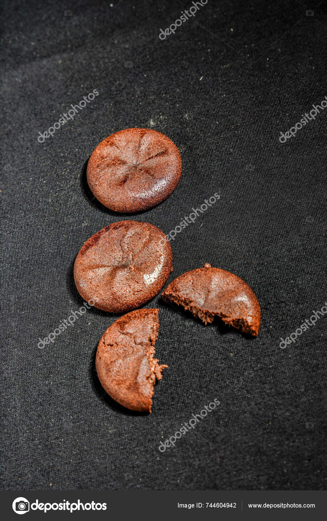 Dried Chocolate Pieces Melted Chocolate Filling Black Background ...