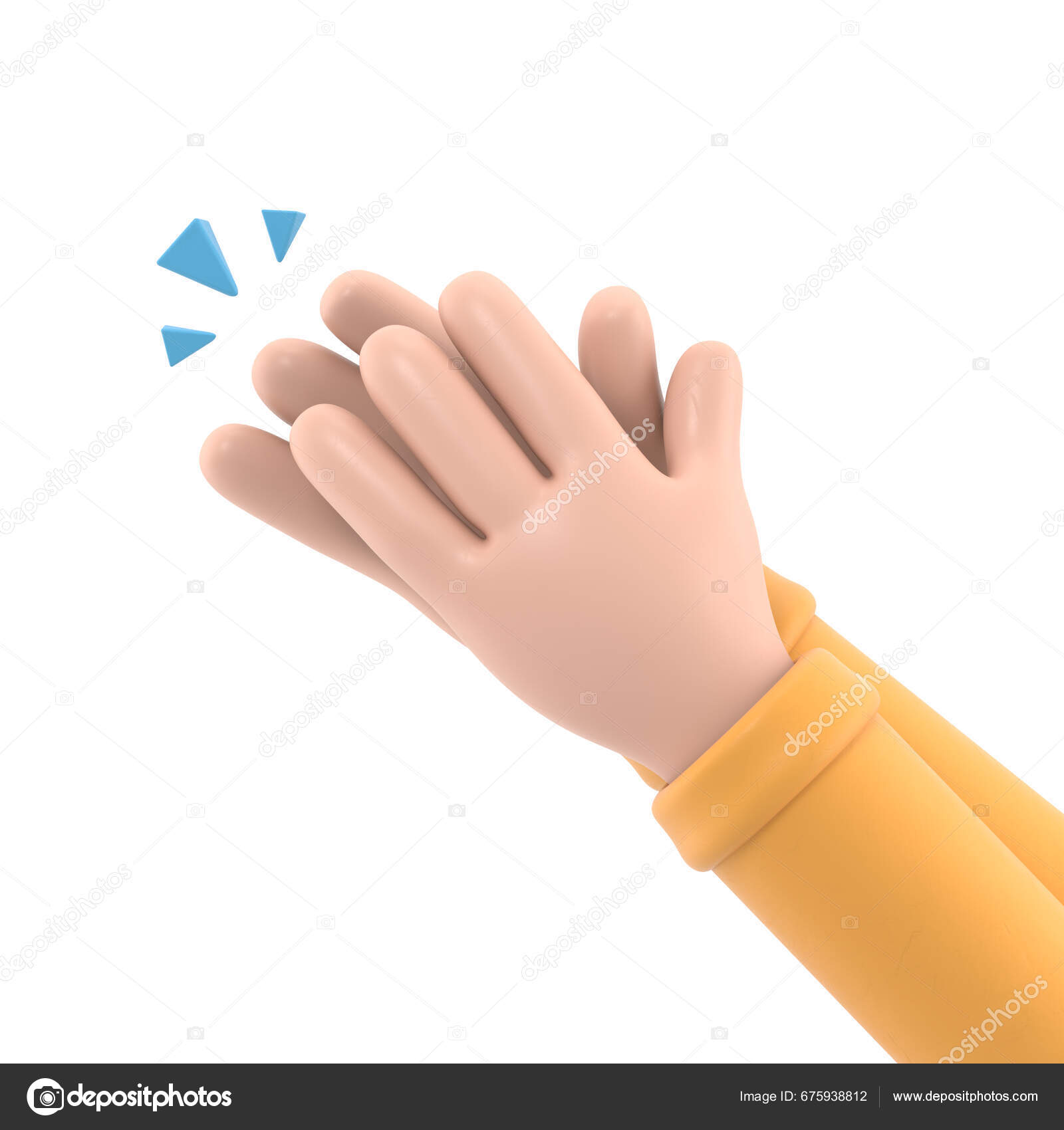 Rendering Cartoon Hand Blue Glove Isolated White Background — Stock ...