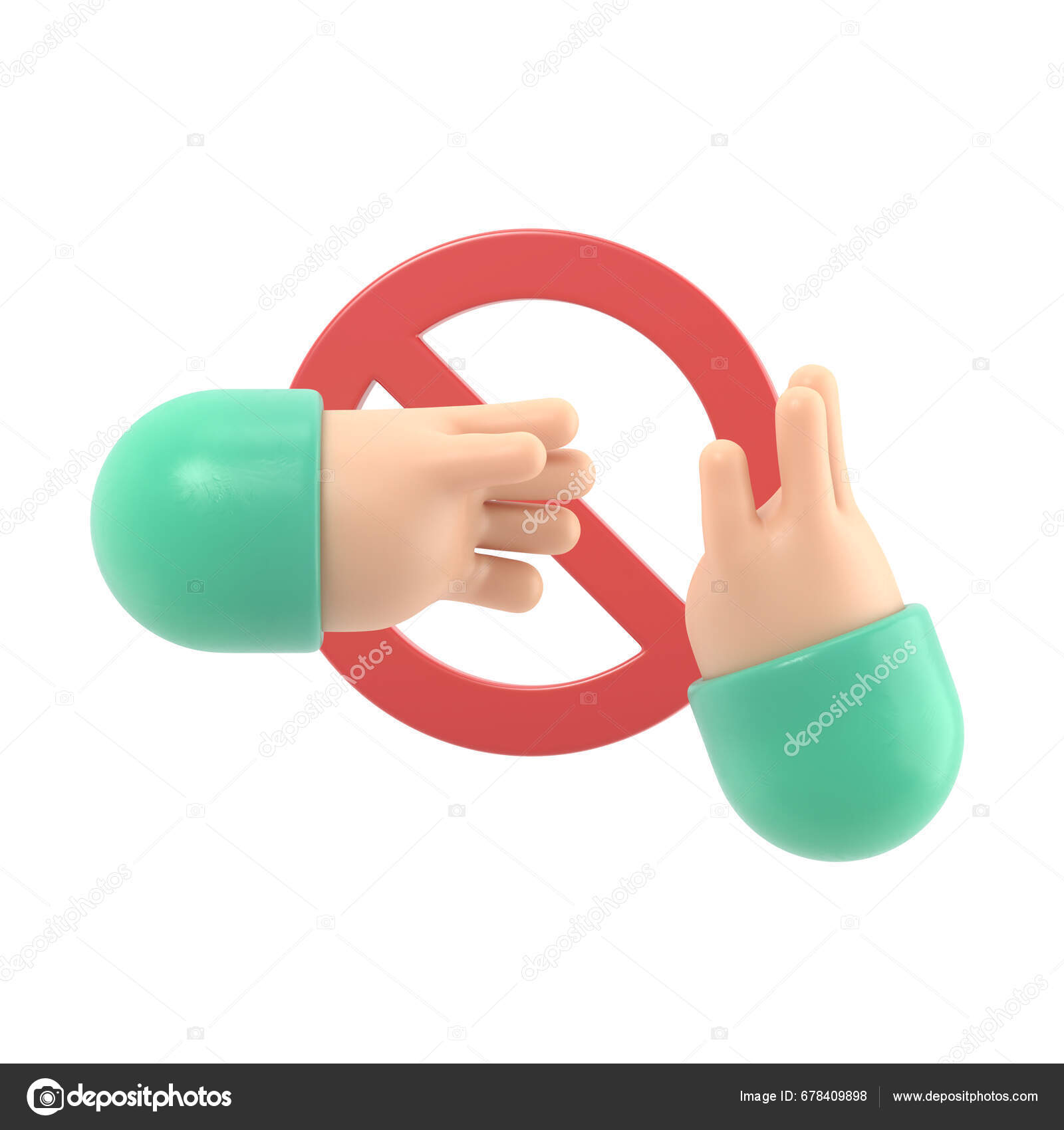 Contact Handshake Icon Red Prohibition Sign Precautions Prevention ...