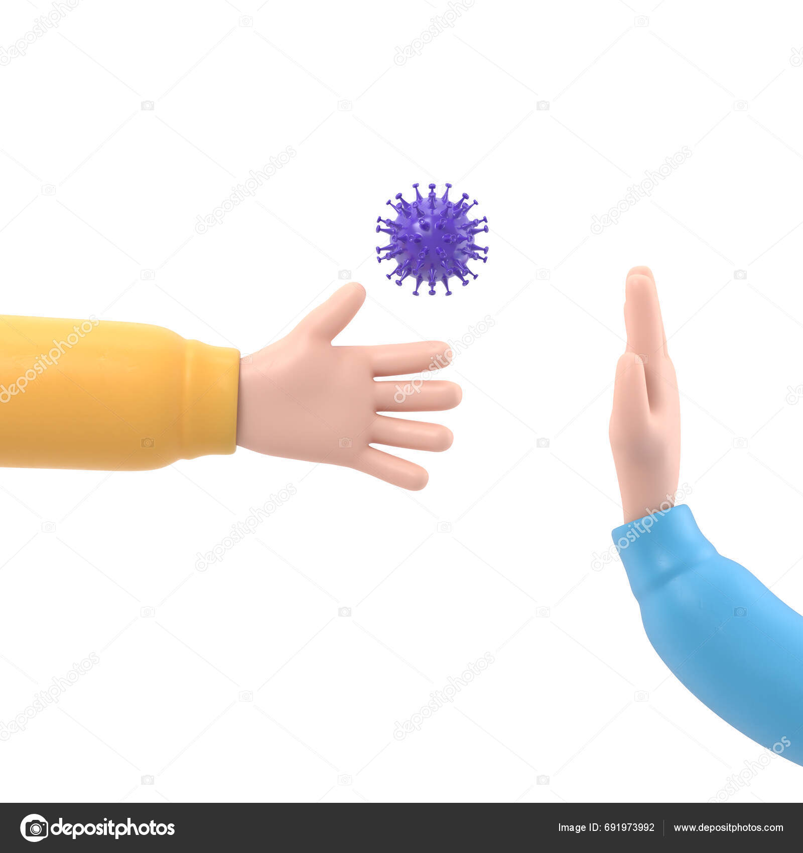 Bacteria Hand Coronavirus Transmitted Handshake Gesture Physical ...