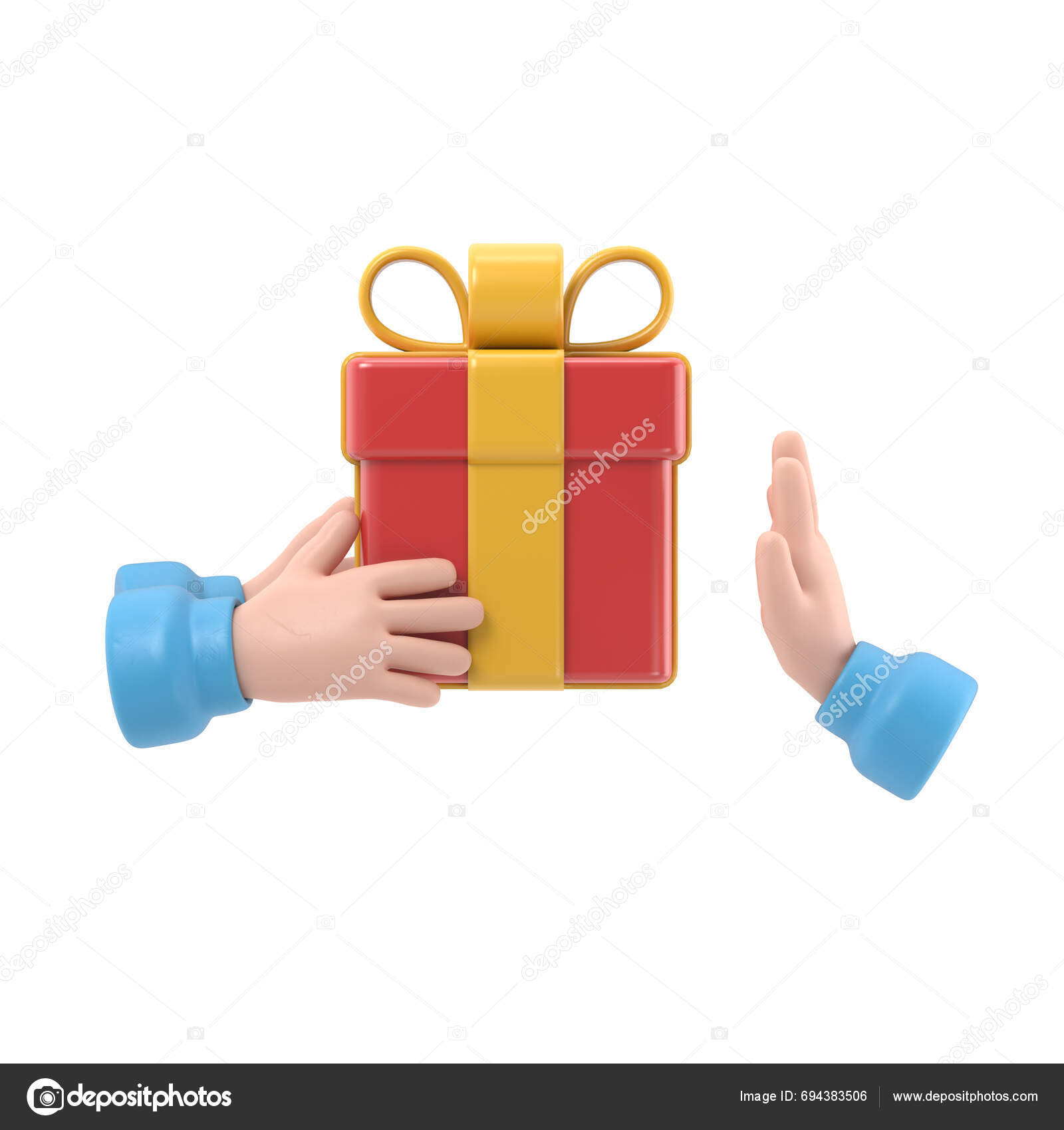 Refusal Gift Corruption Concept Rejecting Proposal Man Holding Hand ...