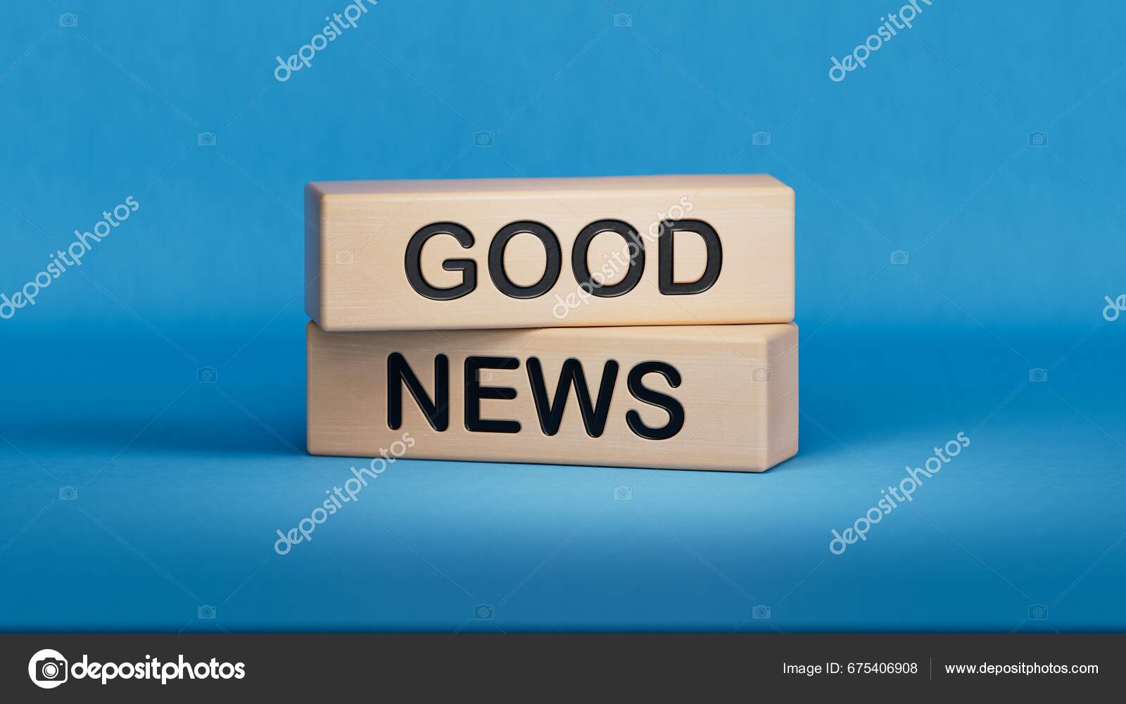 Buenas Noticias Cubos Azules Con Texto Sobre Fondo Blanco — Foto de ...