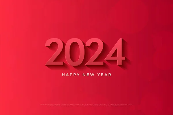 Fond Rouge Avec Des Chiffres Réalistes Illustration Pour 2024 Nouvel ...