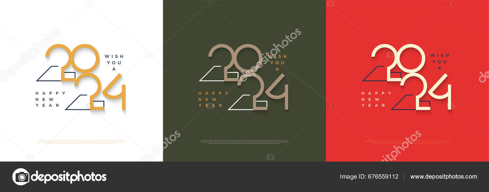 Nový Rok 2024 Výběrem Různých Prostředí 2024 Oslava Stock Vektor od ...